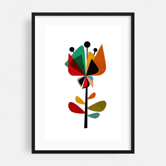 Mid Century Flower 5 - Retro Geometric Floral - Illustration Geometric ...