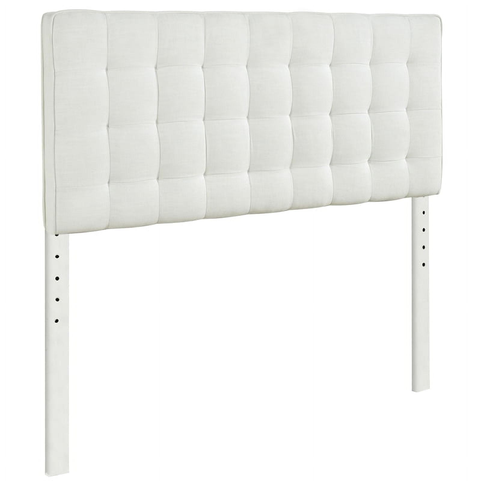 Mid Century Grid Tuft Queen Headboard in White Fabric - Walmart.com
