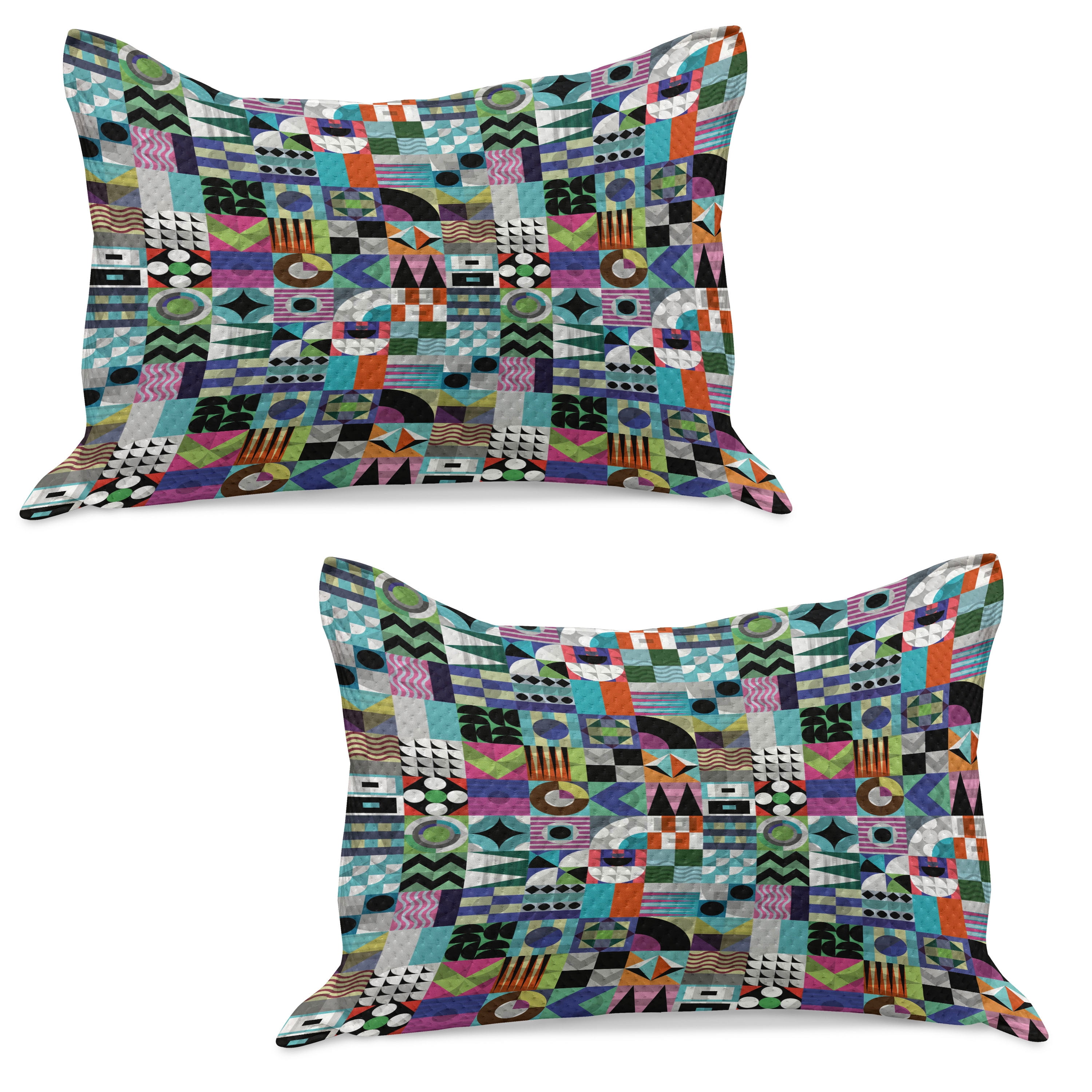 Mid Century Knitted Quilt Pillowcover Set of 2, Mix of Various ...