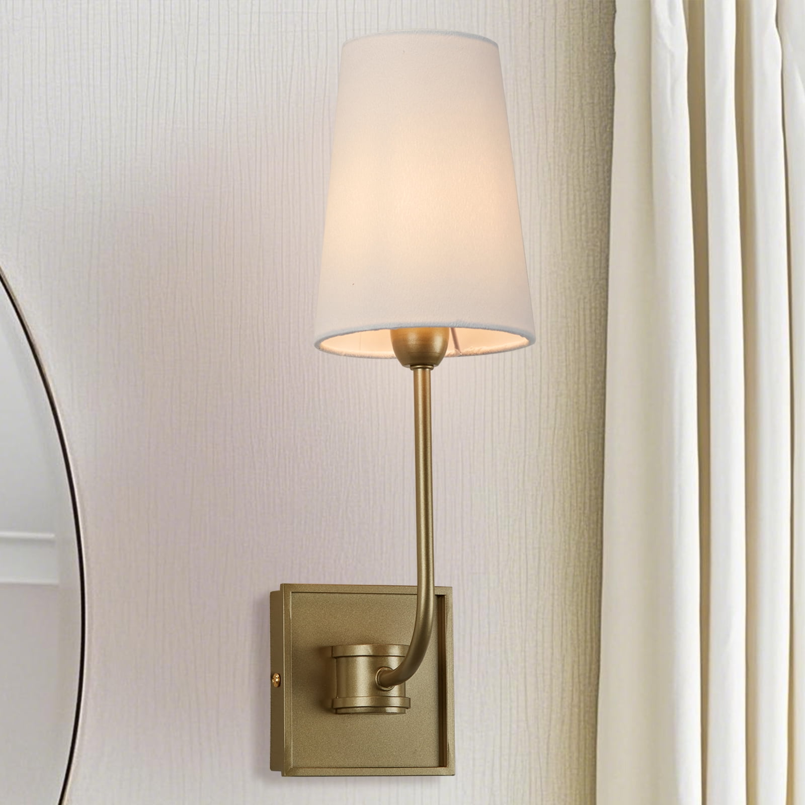 Mid-Century Linen Slender Wall Sconce, Midcentury Modern Wall Light ...