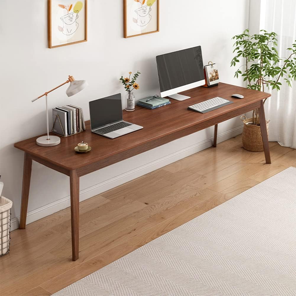 Mid-Century Long Desk Table - 63" Simple Modern Extra Long 2-Person ...