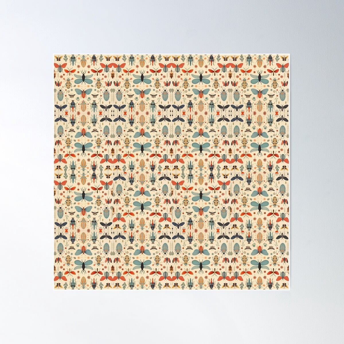 Mid-Century Magic: Vibrant Bug Collection Mcm Inspired Poster Wall Art ...