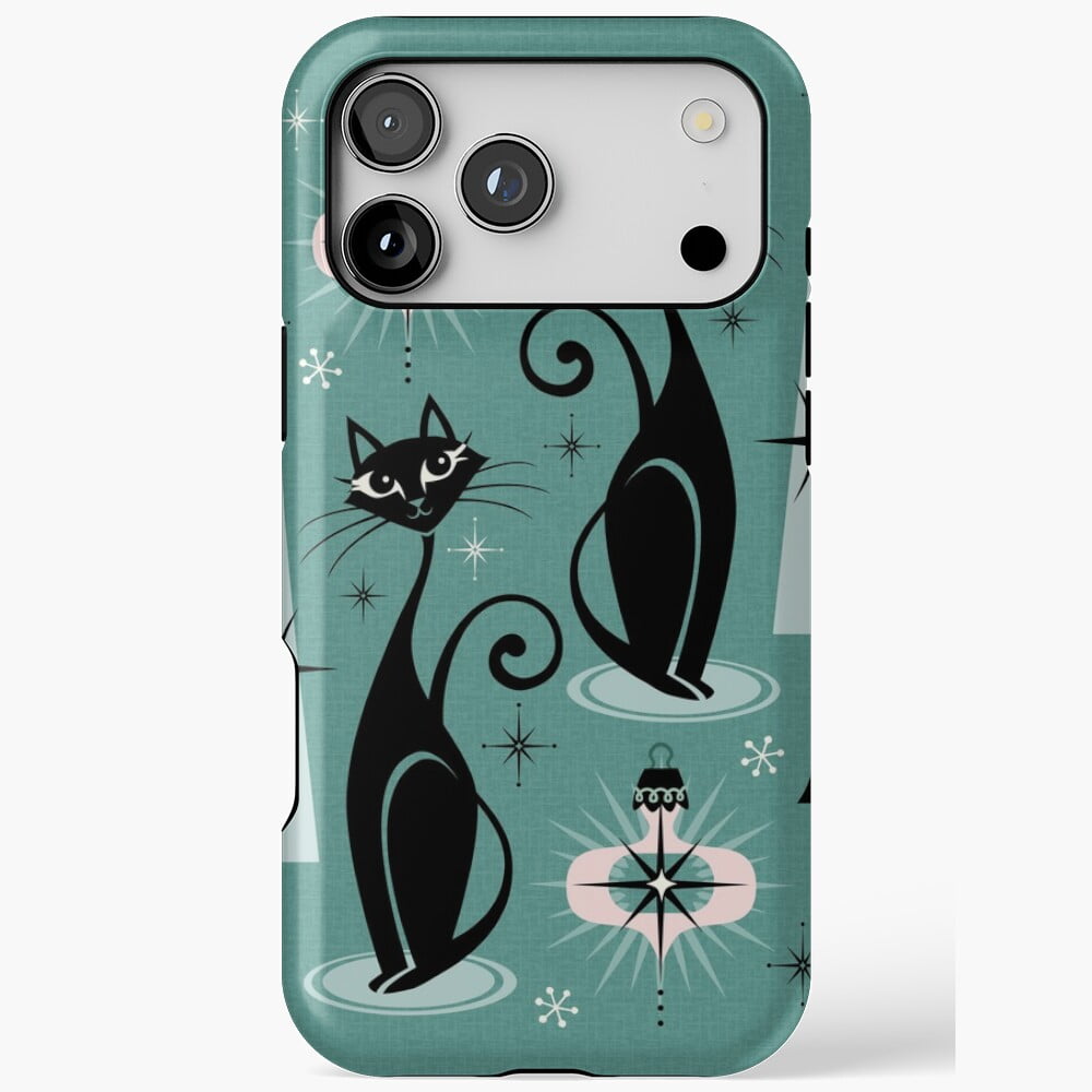 Mid Century Meow Atomic Kitty Retro iPhone Case 17 to 11 Pro Max ...