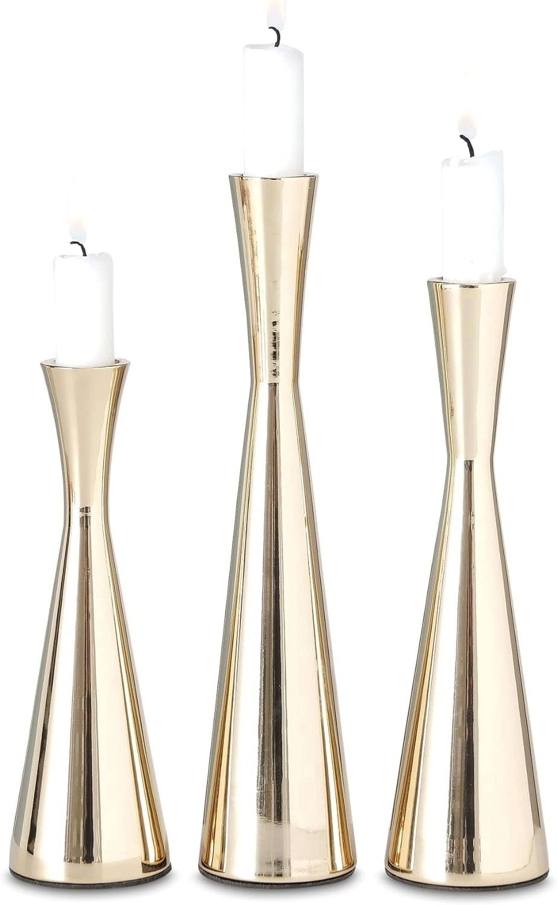Mid-Century Modern 3 Piece Cone Candle Holder Set, Artisan Crafted ...