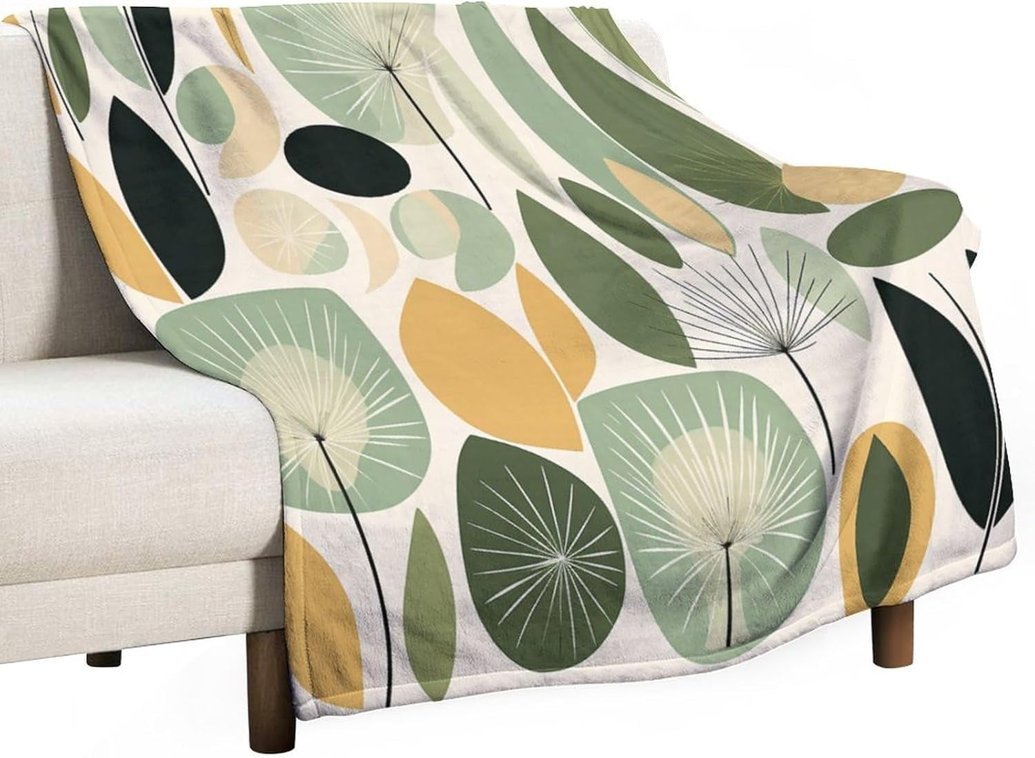Mid Century Modern Abstract Pattern Sage Green Blanket Abstract ...