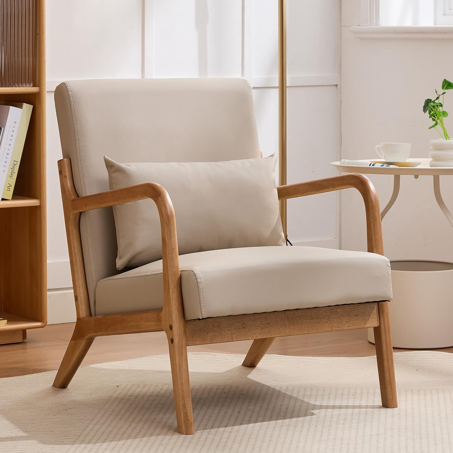 Mid Century Modern Accent Chair, Living Room Chairs with Pillow ...