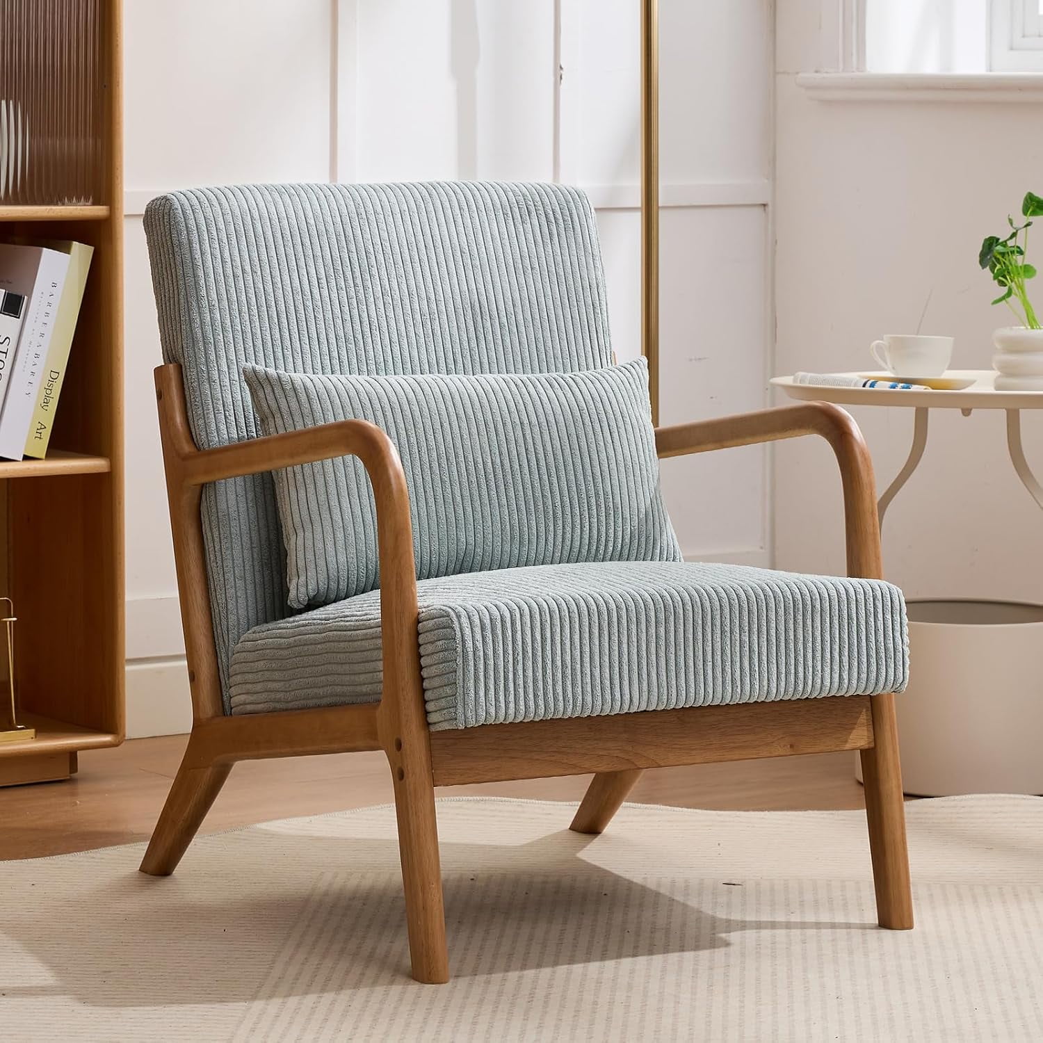 Mid Century Modern Accent Chair, Living Room Chairs with Pillow ...