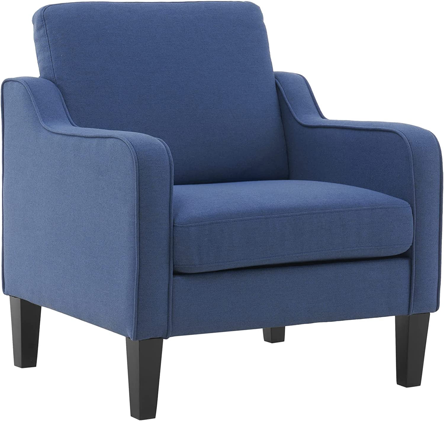 Mid Century Modern Accent Chair,Navy Blue Fabric for Living Room ...