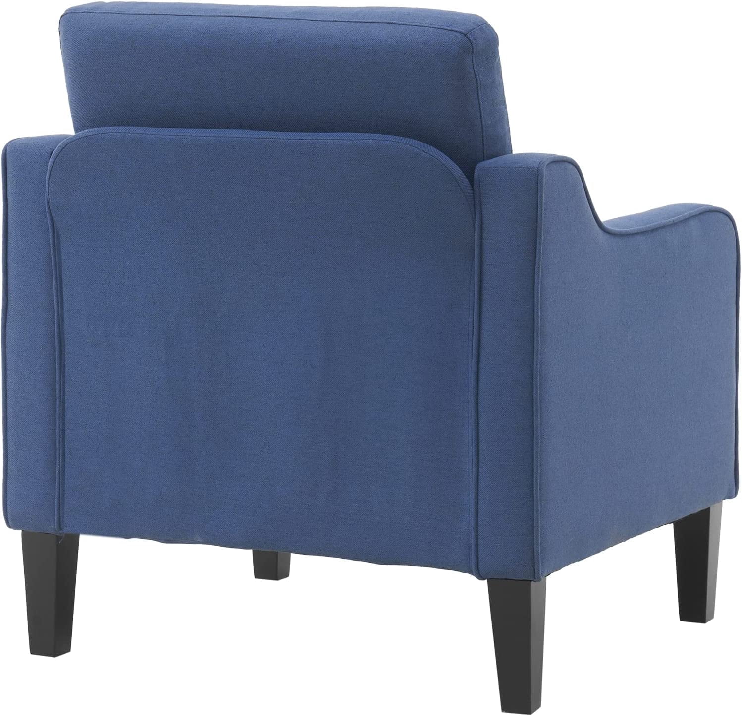 Mid Century Modern Accent Chair,Navy Blue Fabric for Living Room ...