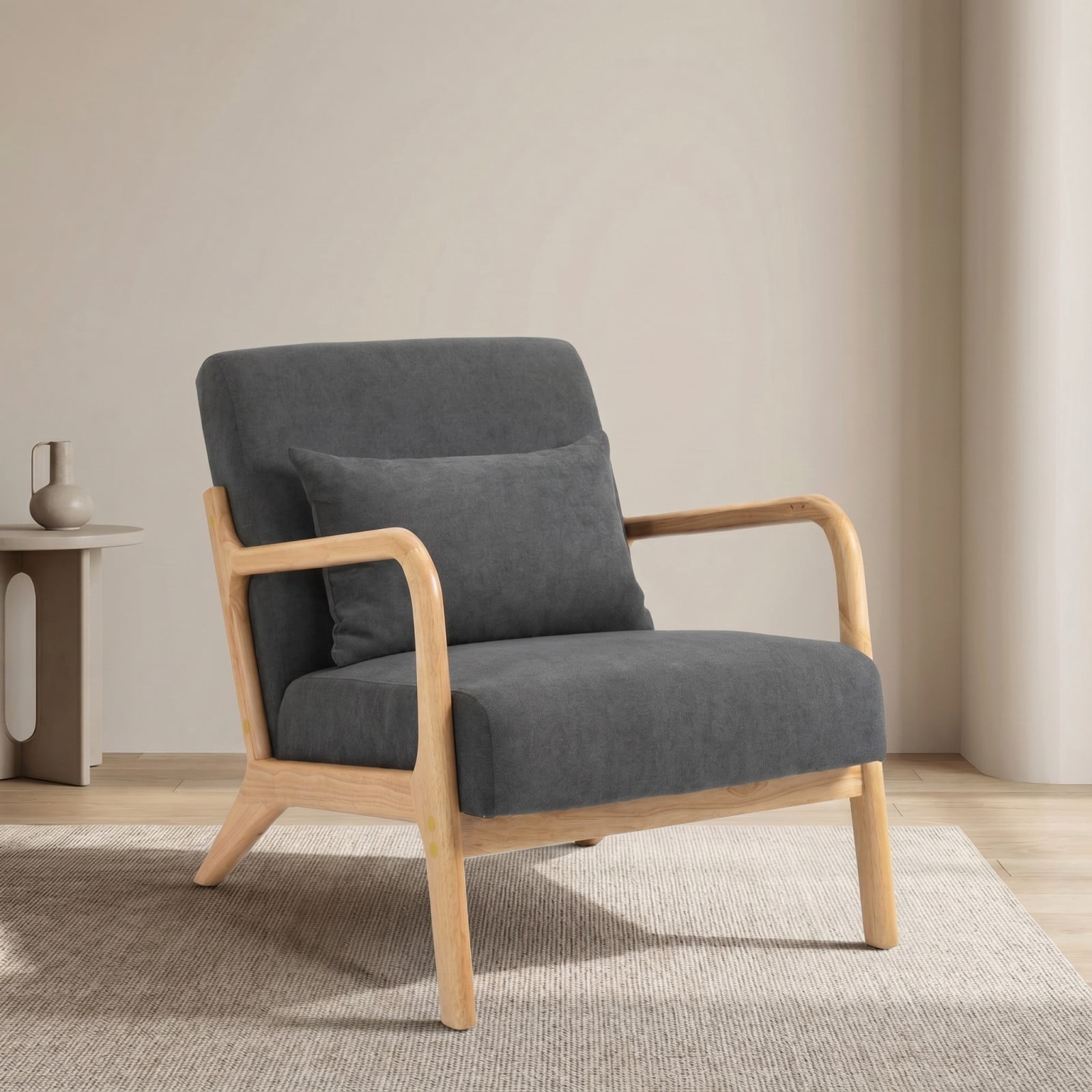 Mid Century Modern Accent Chair Upholstered Living Room Chair with ...