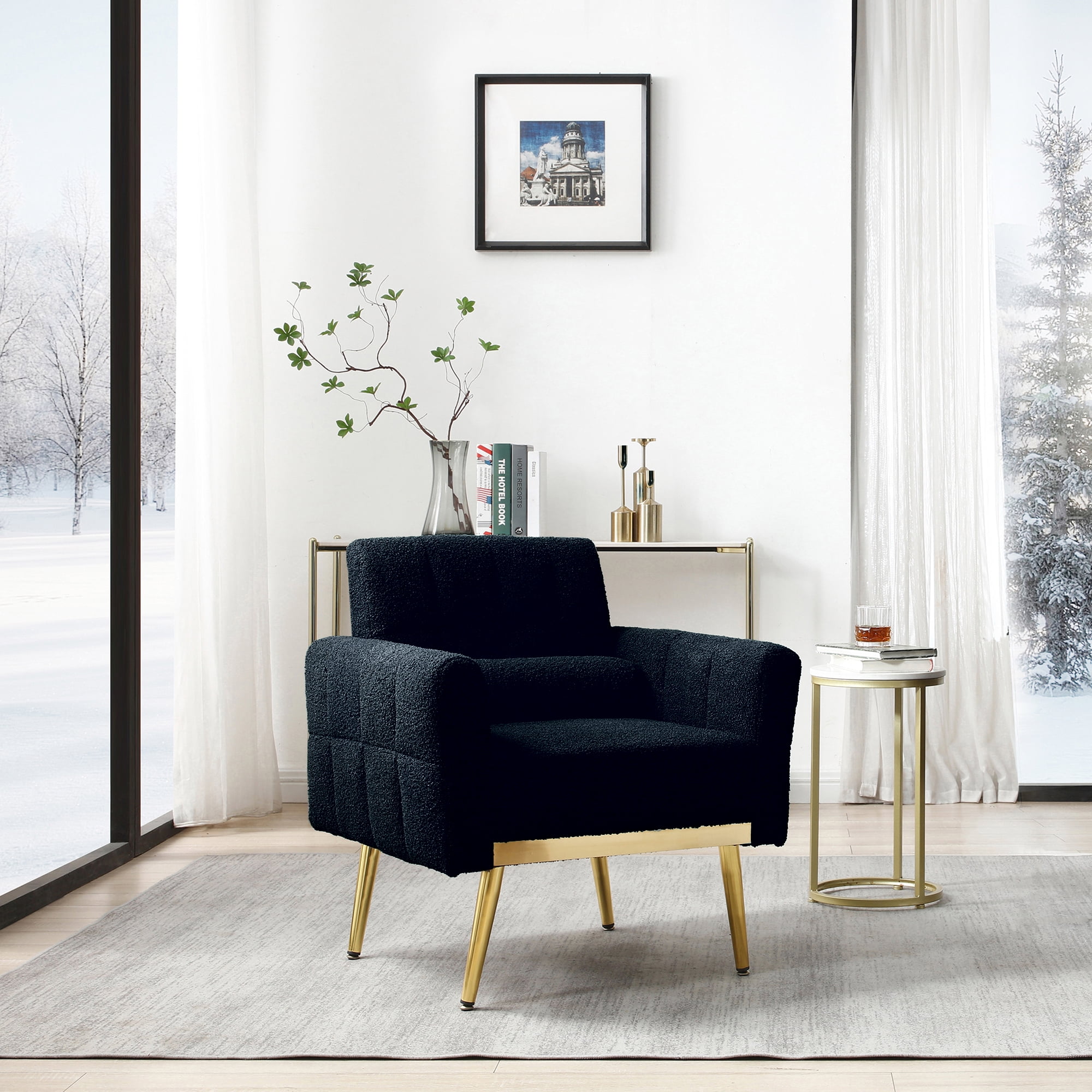 Mid Century Modern Accent Chair Upholstered Reading Chair Sofa Chair ...