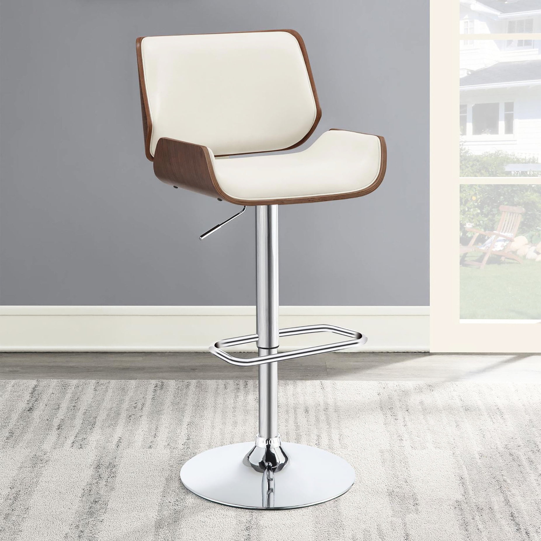 Mid - Century Modern Adjustable Bar Stool | Ideal for Dining and Social ...