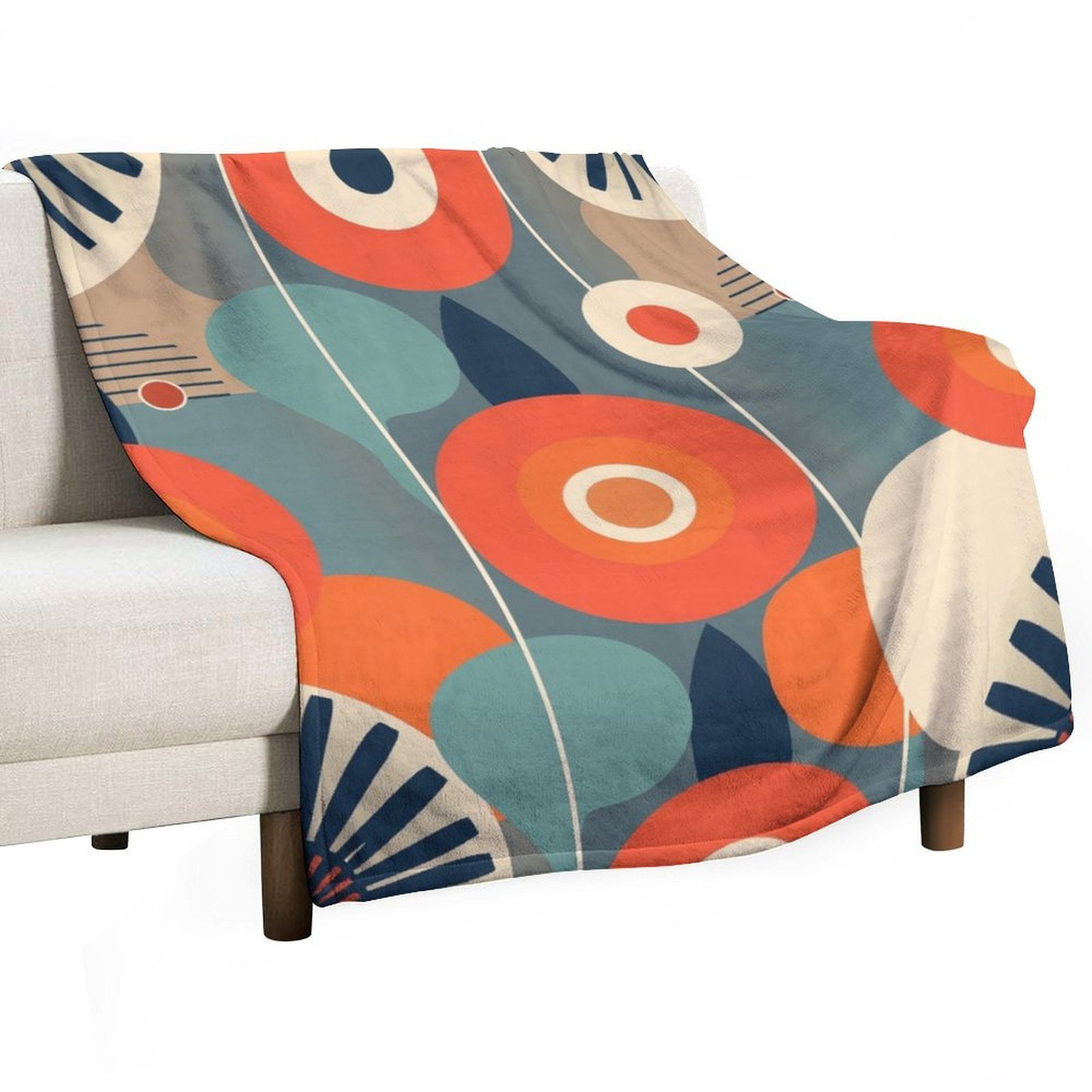 Mid Century Modern Art Throw Blanket Warm Plush Blankets for Adults ...