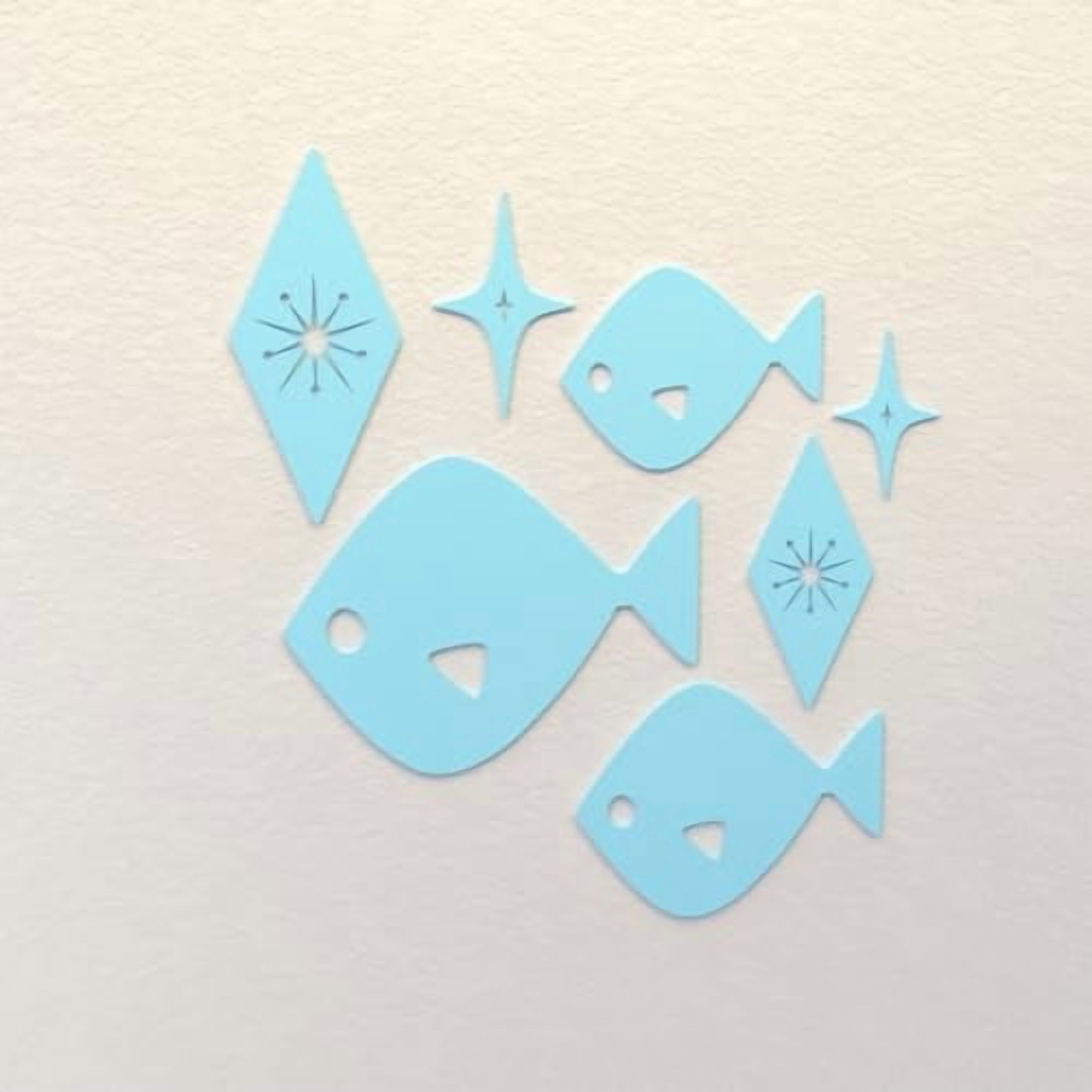 Mid Century Modern Atomic Fish Diamond Starburst Vintage Style Art Deco ...