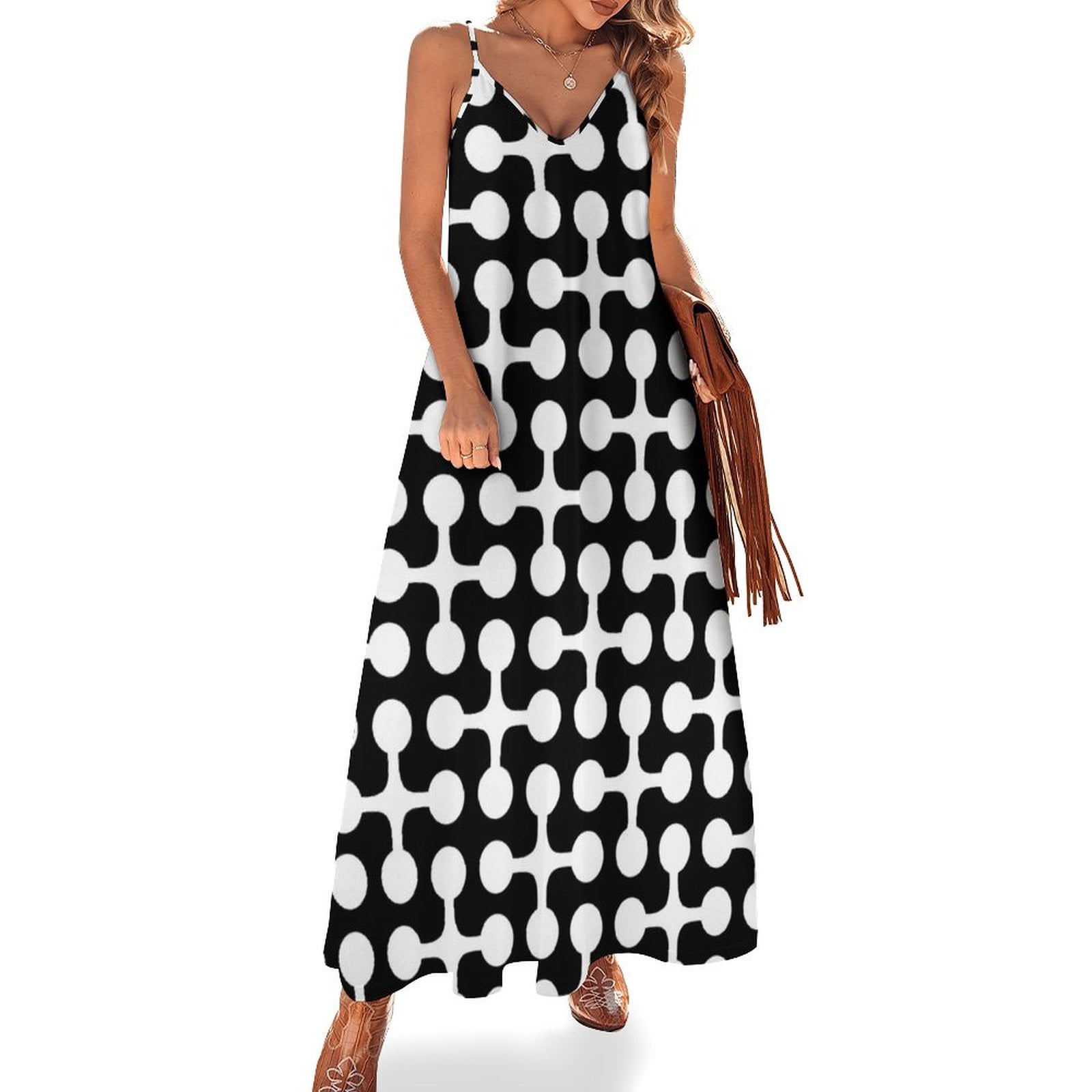 Mid Century Modern Atomic Jacks Pattern 625 Sleeveless Dress Dresses ...