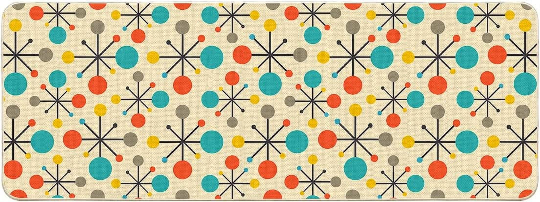 Mid Century Modern Atomic Retro Colors Kitchen Rug and Mats 1 Piece ...