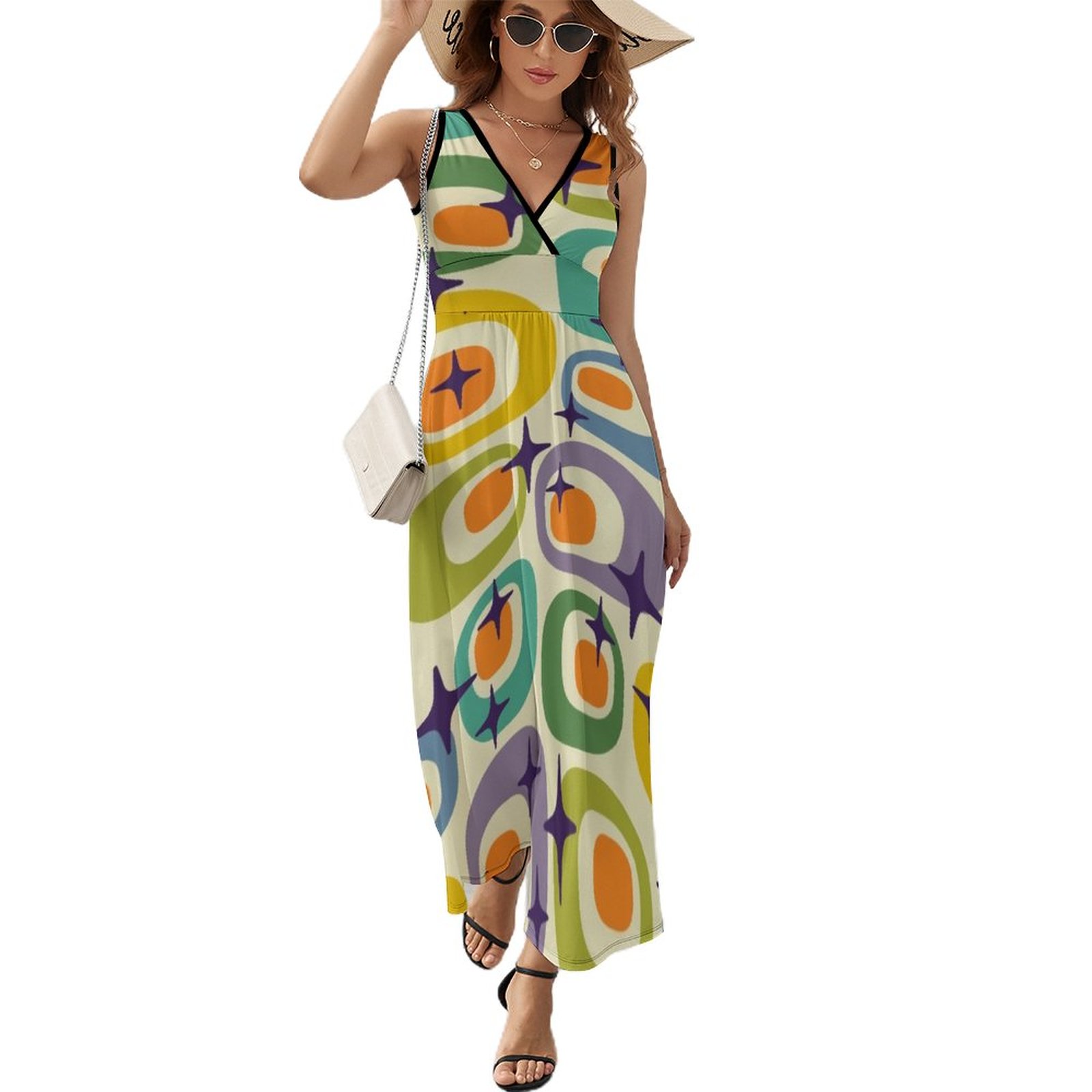 Mid Century Modern Atomic Sparkles 736 Sleeveless Dress dresses for ...