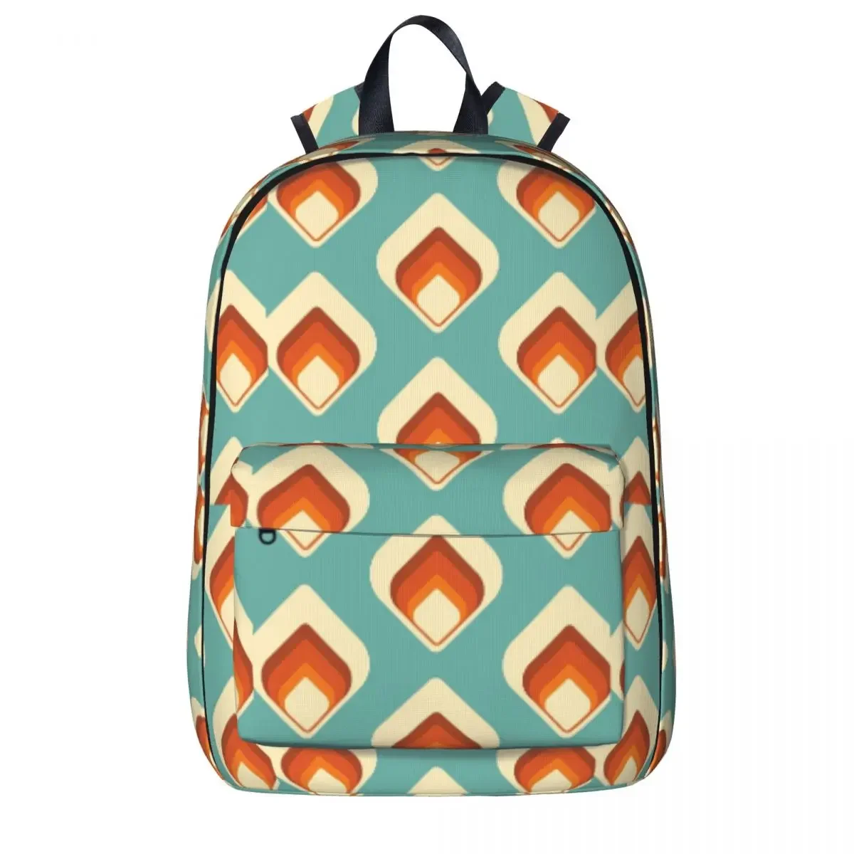 Mid-Century Modern Blue And Cream Tear Drop Backpack Student Book bag ...