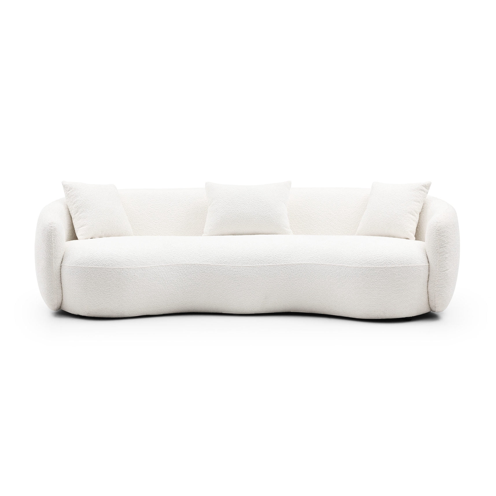 Mid Century Modern Boucle Curved Sofa / Match Minimalist Interiors ...