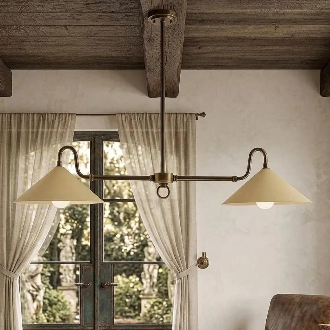 Mid Century Modern Brass Linear Chandelier Pendant Light, Kitchen ...