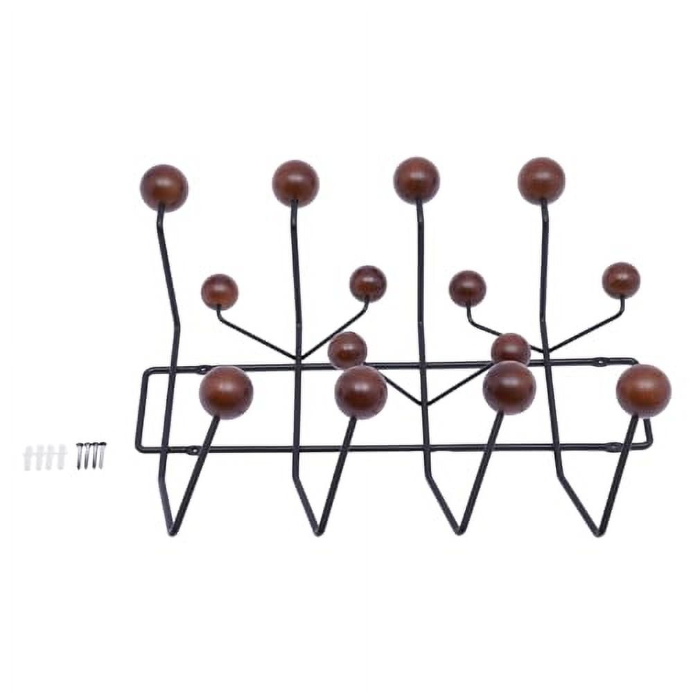 Mid Century Modern Bubble Wall Mounted Coat Rack Candy Hook, Walnut for ...