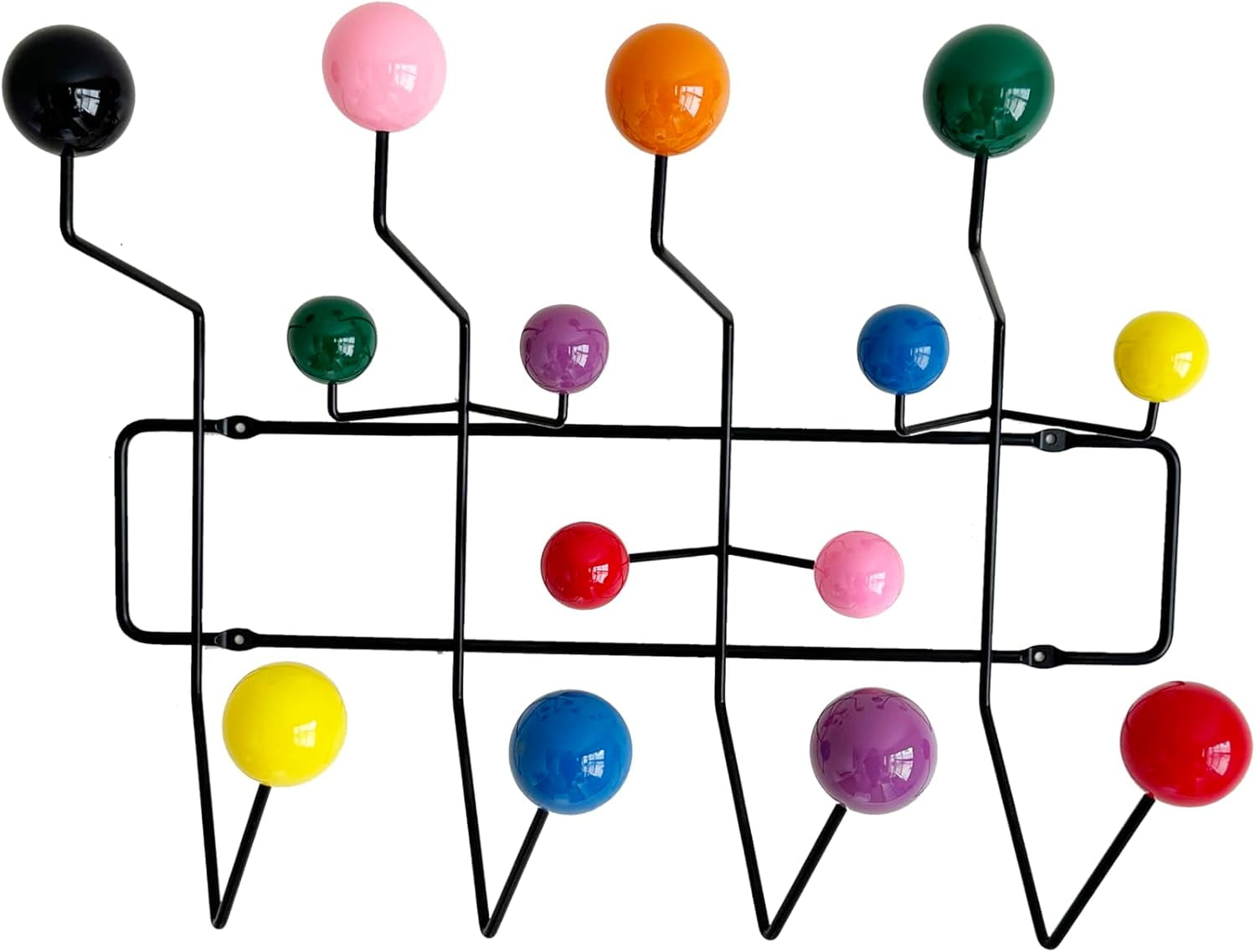 Mid Century Modern Bubble Wall Mounted Coat Rack, Color Ball Black ...