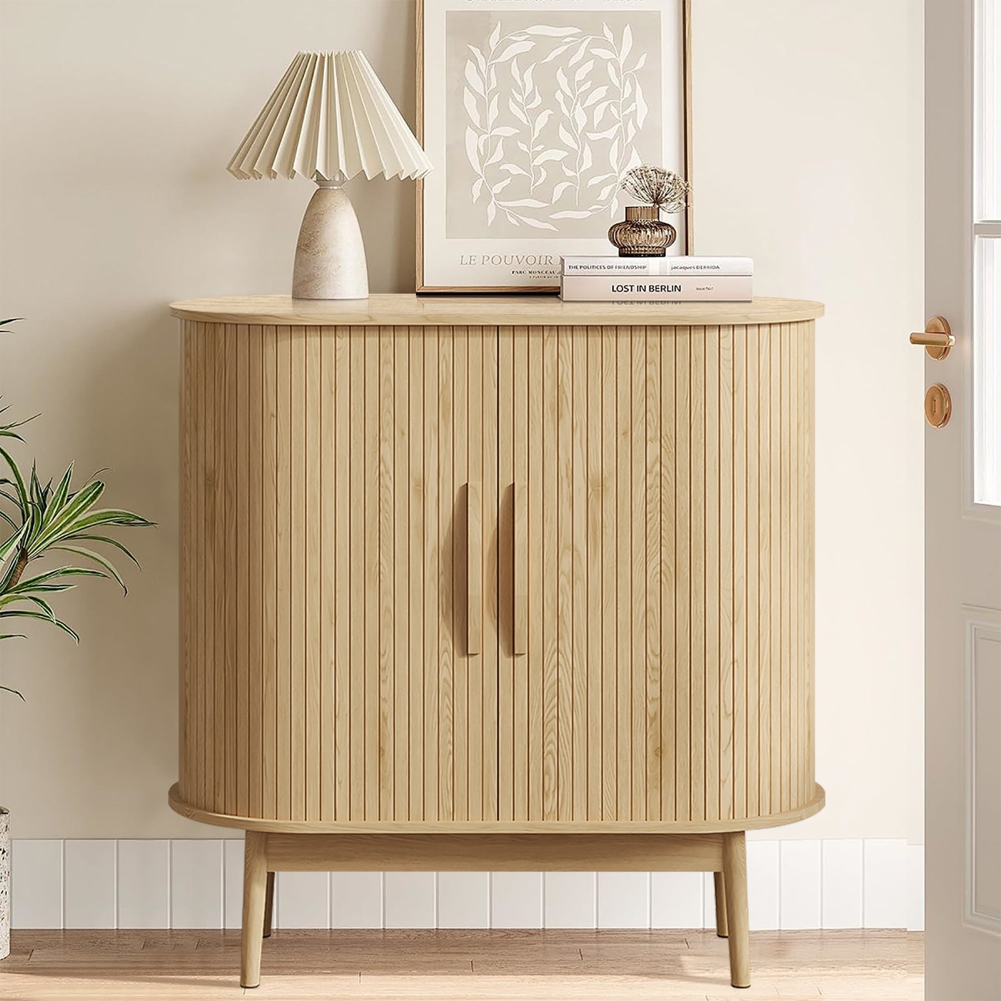 Mid Century Modern Buffet Sideboard Cabinet with Storage, Small Accent ...