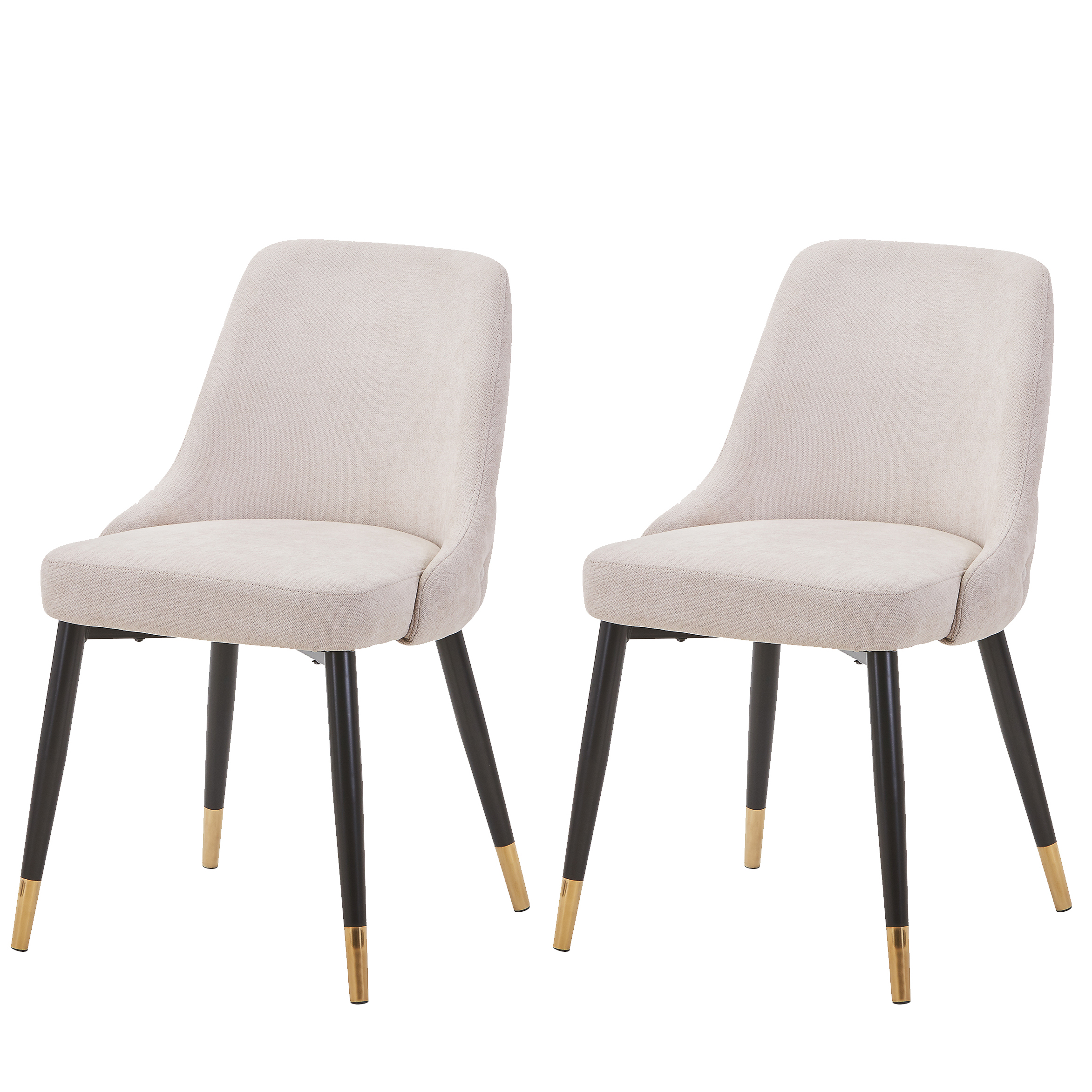 Mid-Century Modern Button Tufted Curved Padded Back Dining Chair with ...