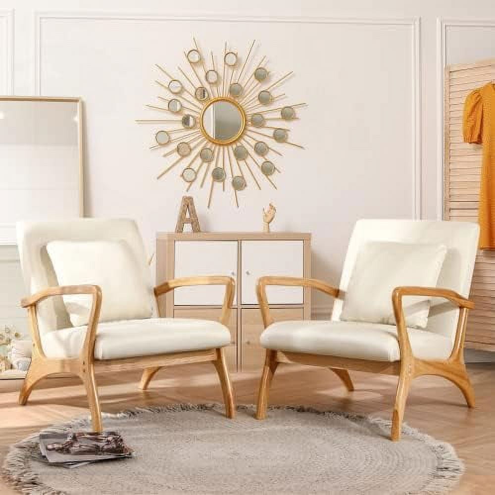 Mid-Century Modern Chair with Cushion, 28.3'' Long Armrest Chairs ...