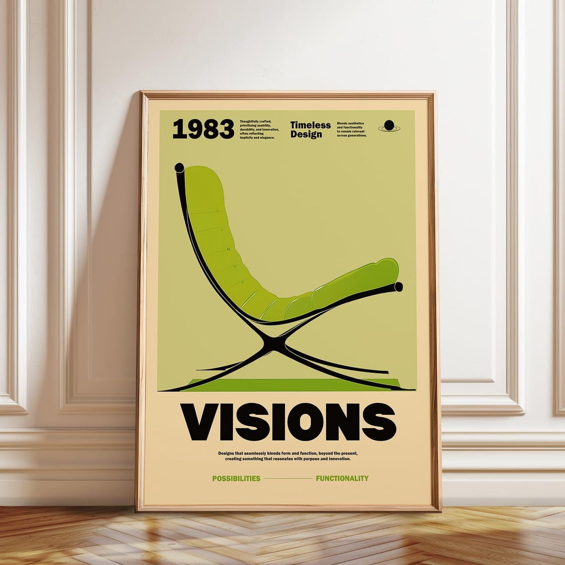 Mid-Century Modern Chair Poster – Bauhaus-Inspired Green Design Print ...