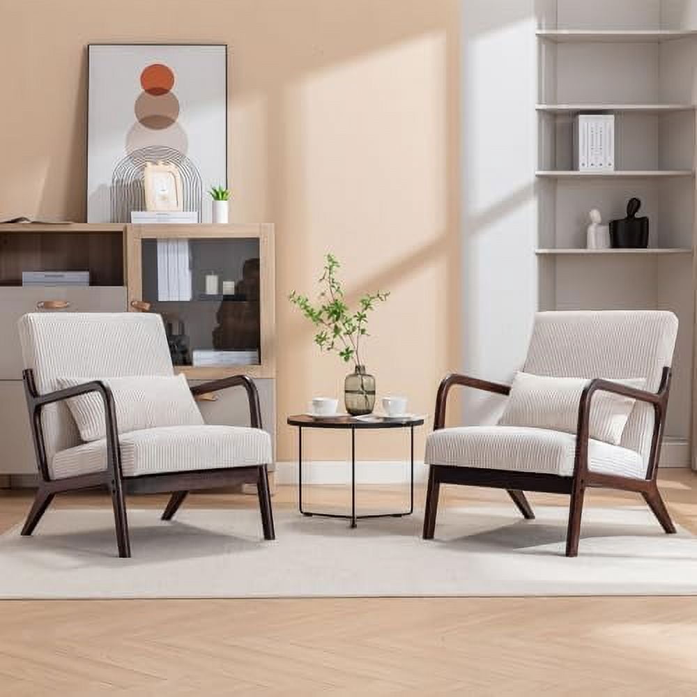 Mid Century Modern Chairs Set of 2, Living Room Chairs Boho Armchair ...