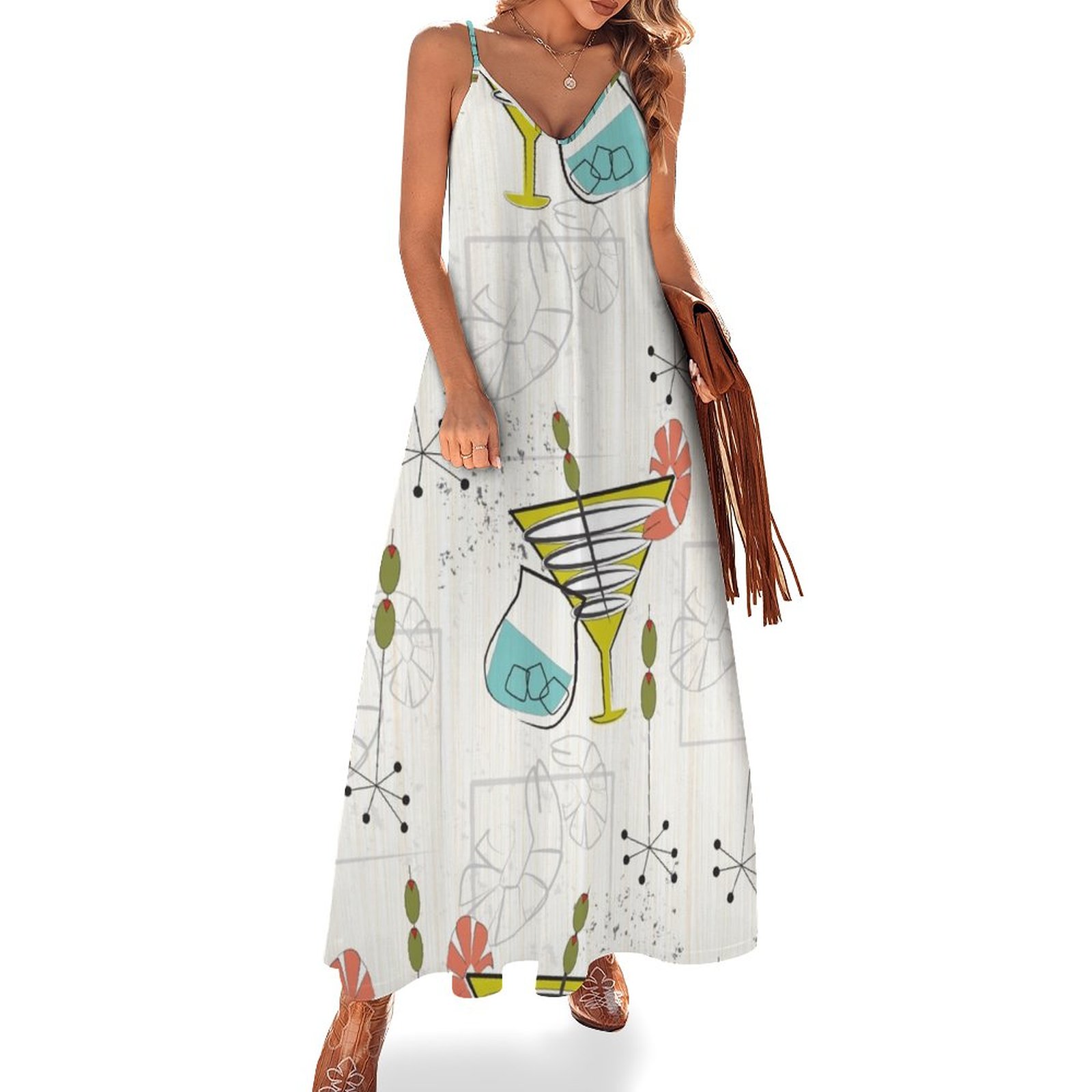 Mid Century Modern Cocktail Hour Sleeveless Dress long sleeve dress ...