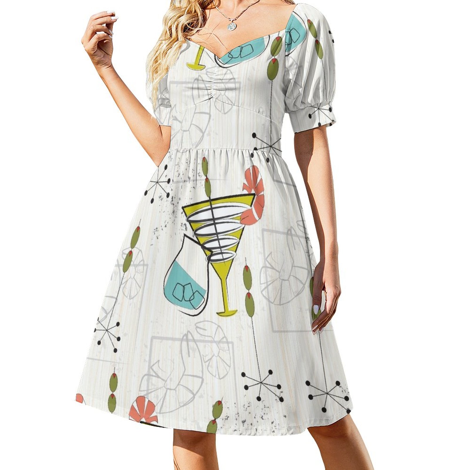 Mid Century Modern Cocktail Hour Sleeveless Dress summer dresses womens ...