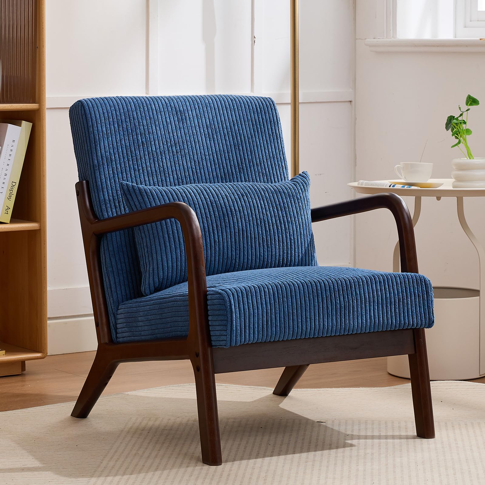 Mid Century Modern Corduroy Accent Chair, Living Room Chairs with ...