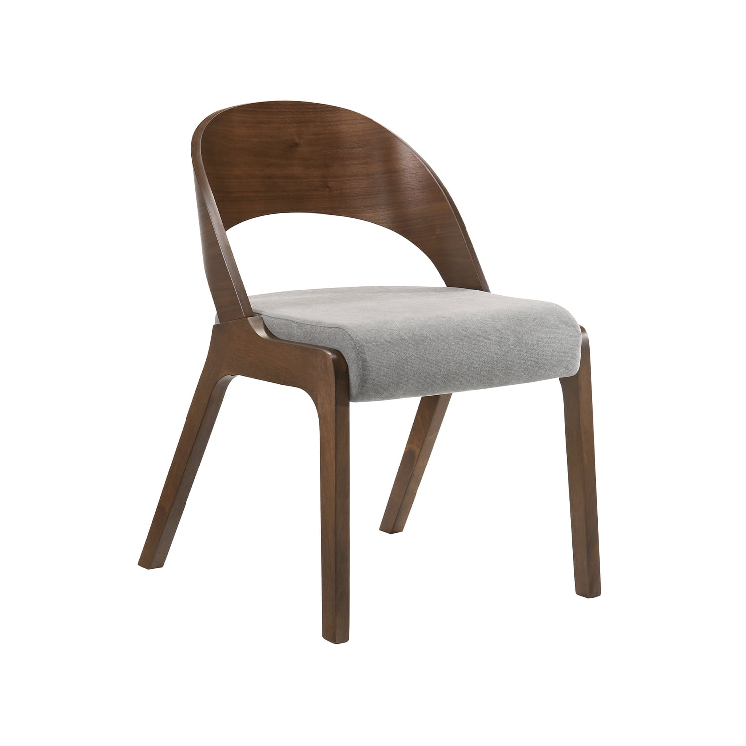 Mid Century Modern Curved Back Wood Dining Chair Set of 2 Brown and ...