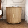 Mid Century Modern Cylinder Side Table with Charging Station Hidden ...