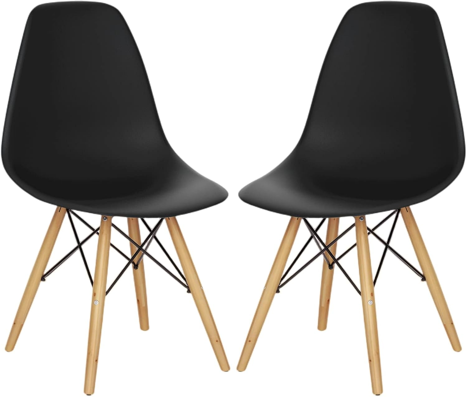 Mid Century Modern Dining Chairs Set of 2, DSW Chairs Plastic Shell ...