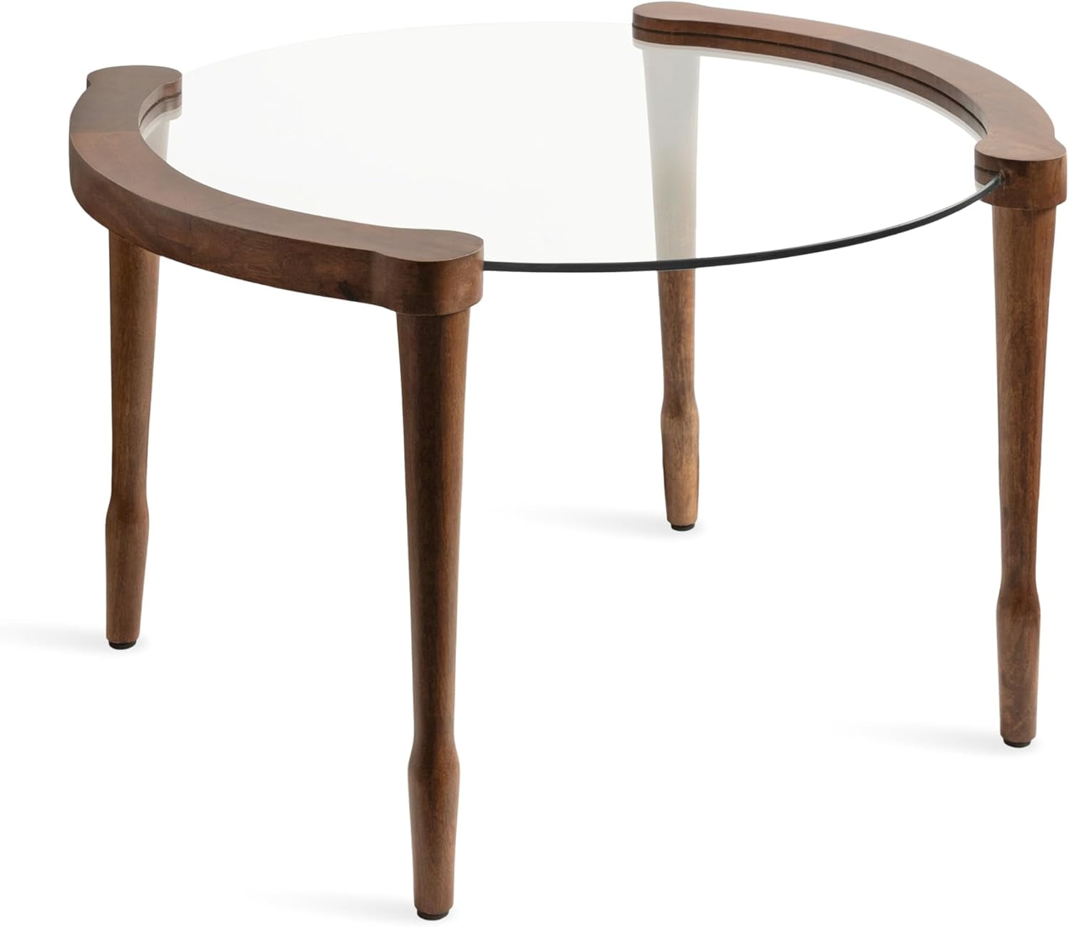 Mid-Century Modern Floating Glass Round Coffee Table, 28 x 26 x 18 ...