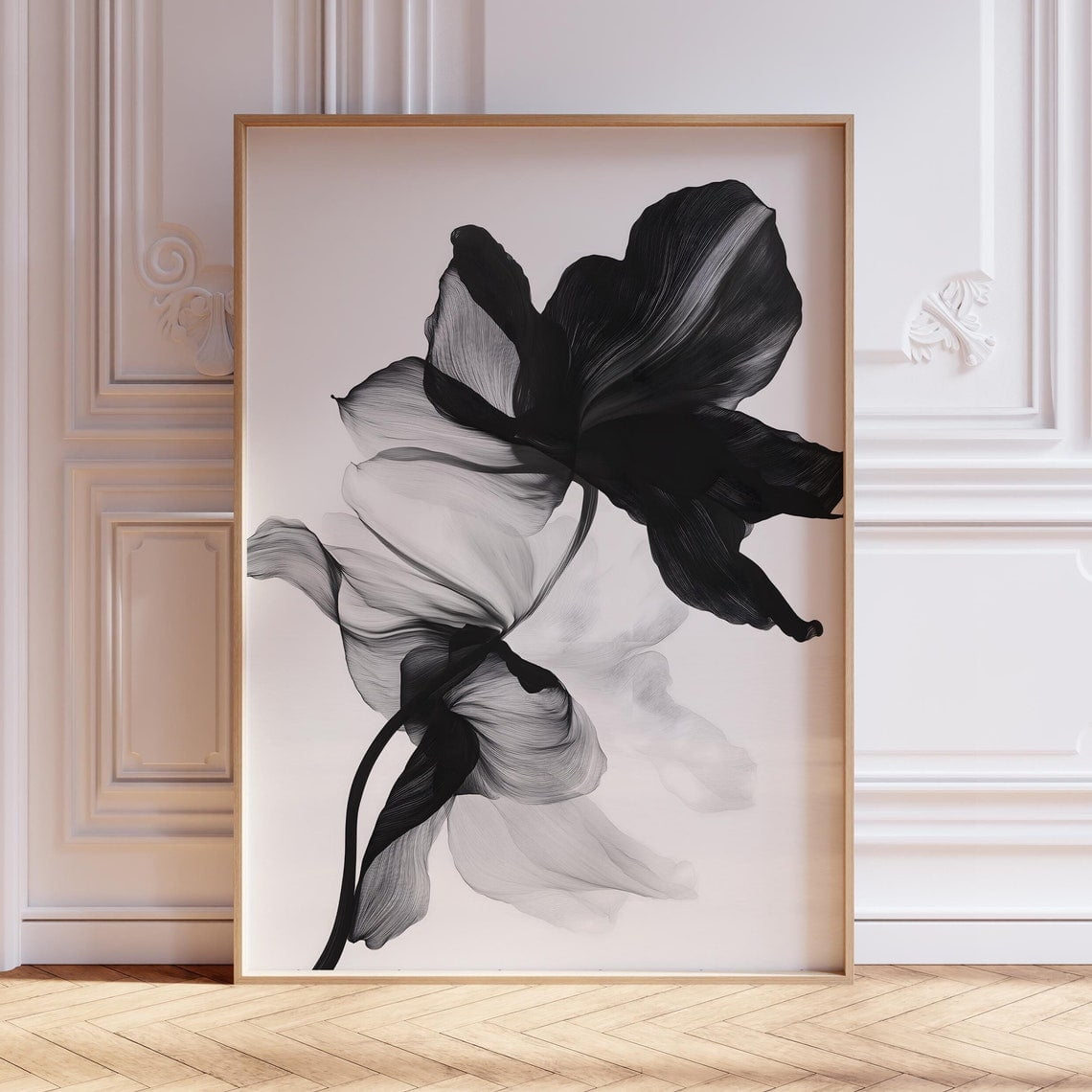 Mid Century Modern Flower Art Print, Watercolor Abstract Print, Modern ...