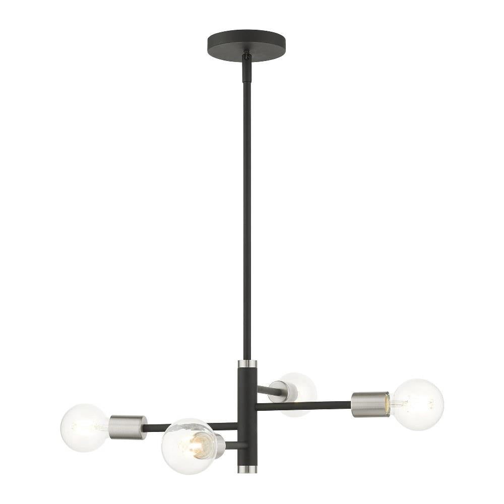 Mid Century Modern Four Light Chandelier-Black Finish Bailey Street ...