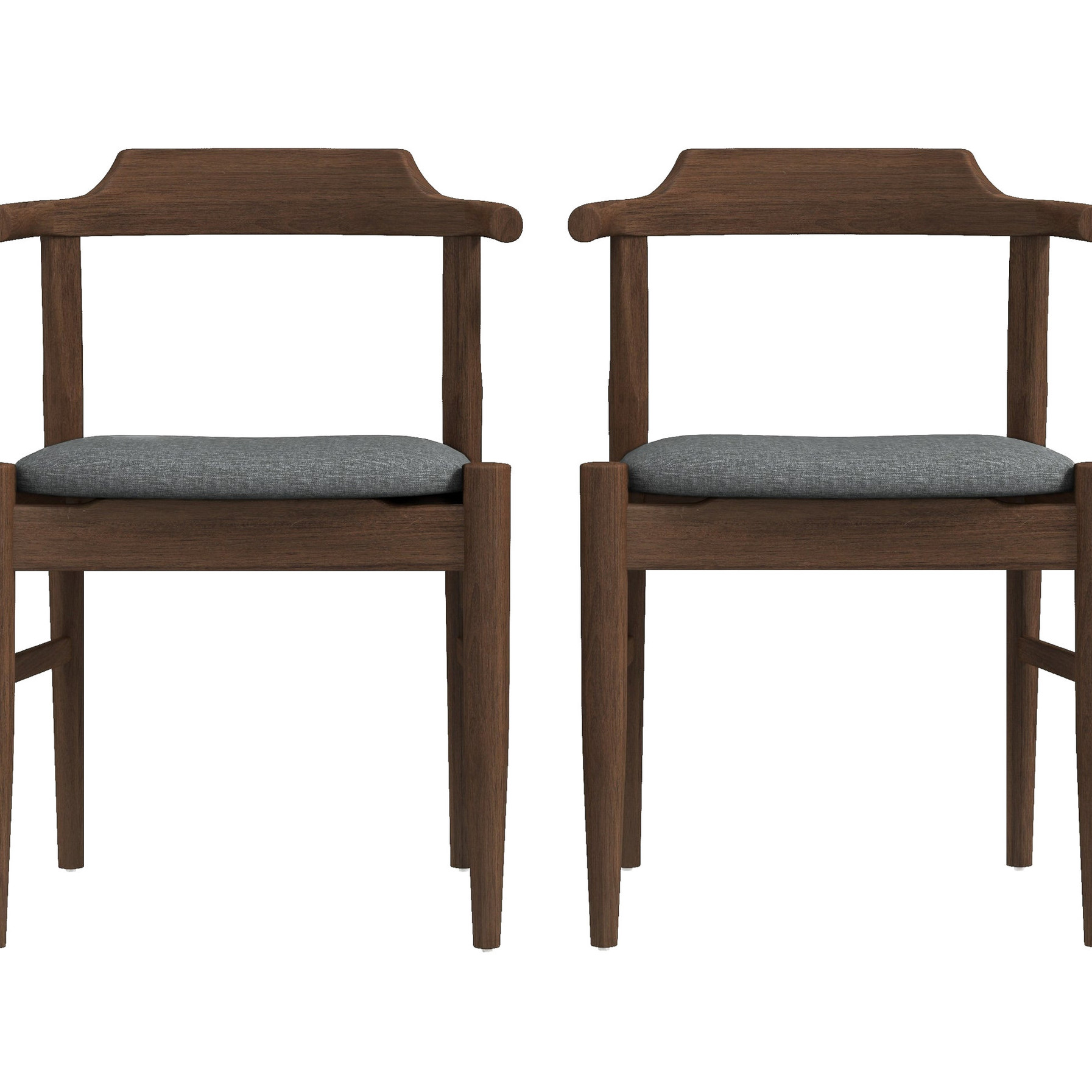 Mid-Century Modern Gray Chairs | Set of 2 for Dining Room | Comfort and ...