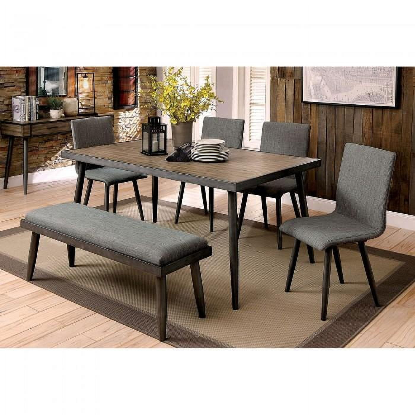 Mid-Century Modern Gray Metal Dining Room Set 6pcs FOA Vilhelm ...