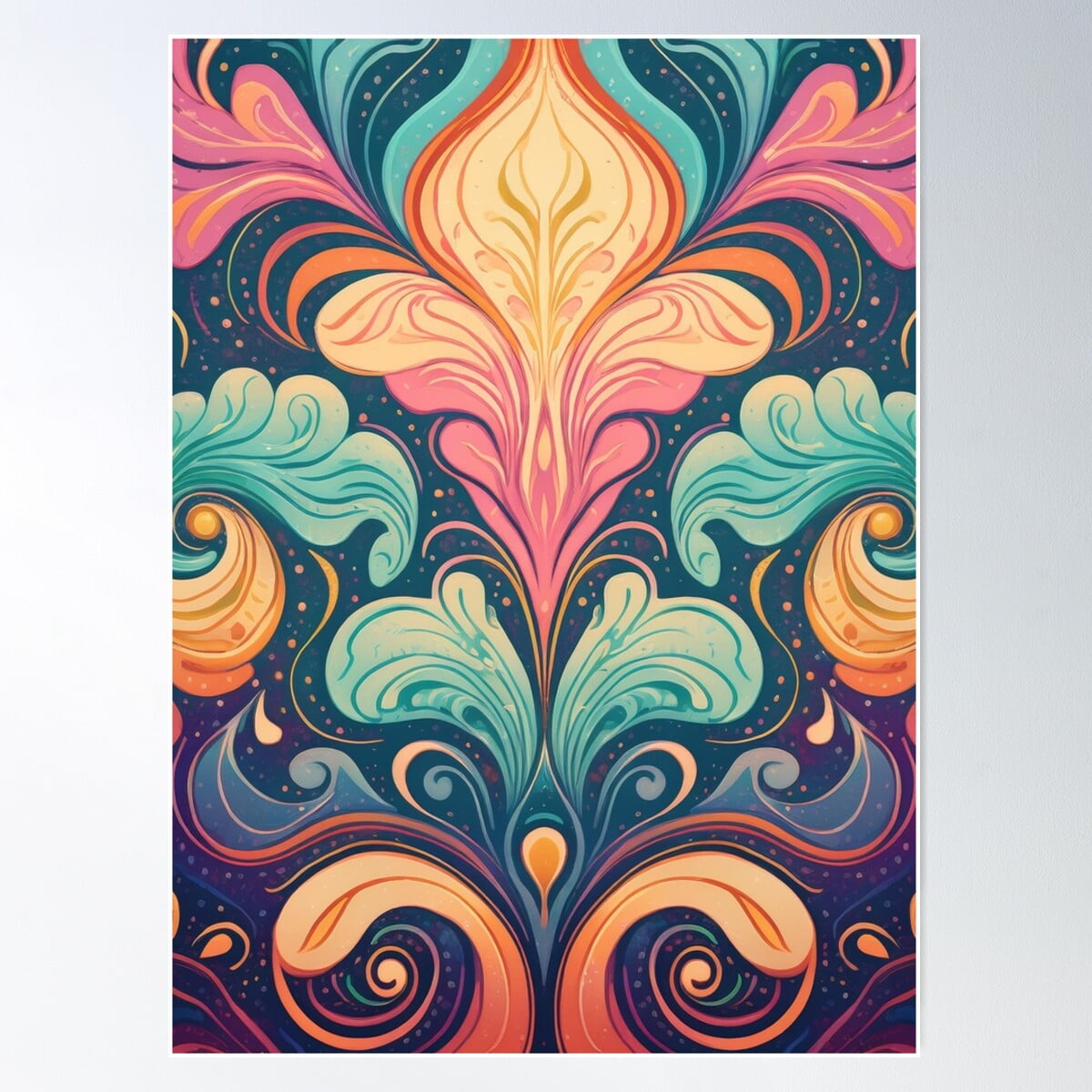 Mid-Century Modern Inspired Abstract Floral Pattern – Bold Colors ...