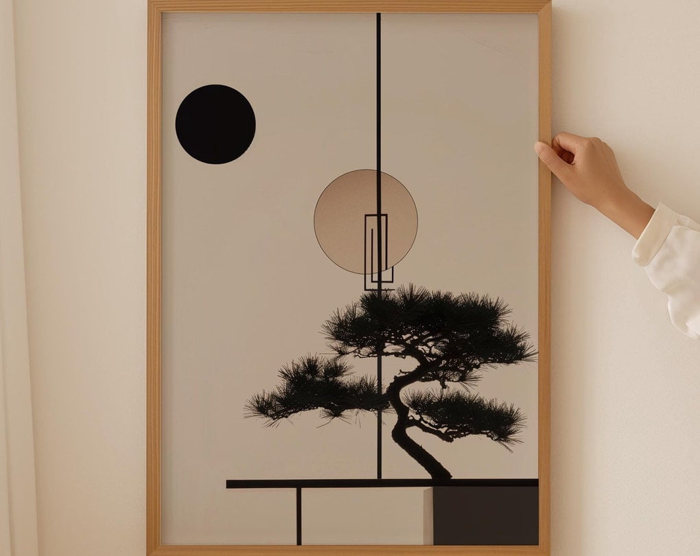 Mid Century Modern Japanese Prints, Vintage Bauhaus Abstract Wall Art ...