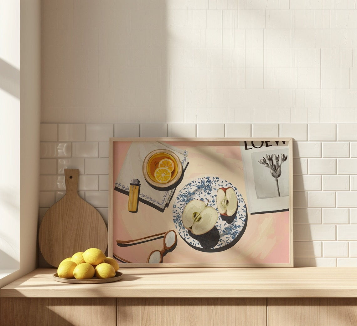 Mid,Century Modern Kitchen Poster Still Life With Lemons Poster Decor ...