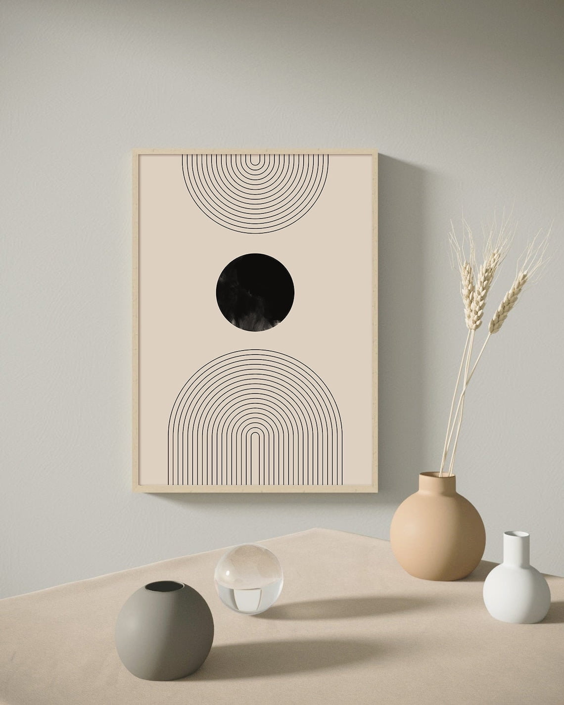 Mid Century Modern Line Art Poster Abstract Geometric Wall Decor, 8x12 ...