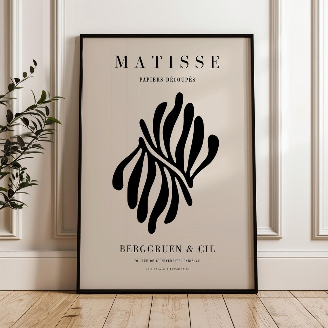 Mid Century Modern Living Room Wall Art, Unframed Paper Poster 24x36in ...