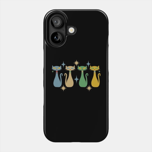 Mid-Century Modern Look with 50s and 60s Style Cats Case for iPhone 11 ...