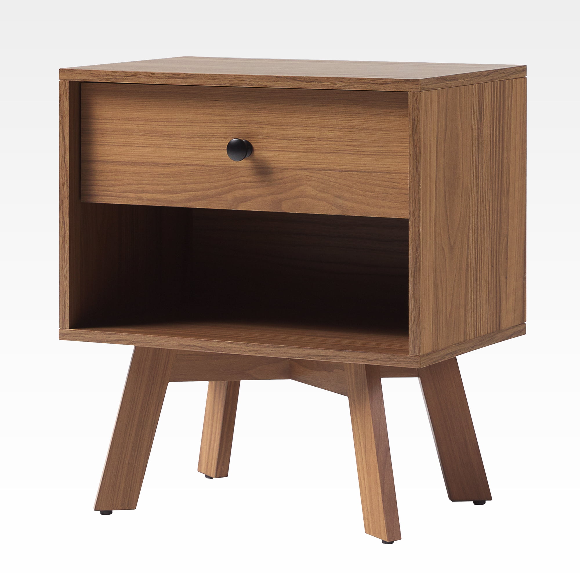 Mid-Century Modern Minimalist 1-Drawer Nightstand Bedside Tables End ...