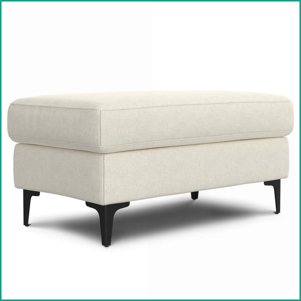 Mid Century Modern Multi-Use Ottoman with Cream Performance Fabric ...